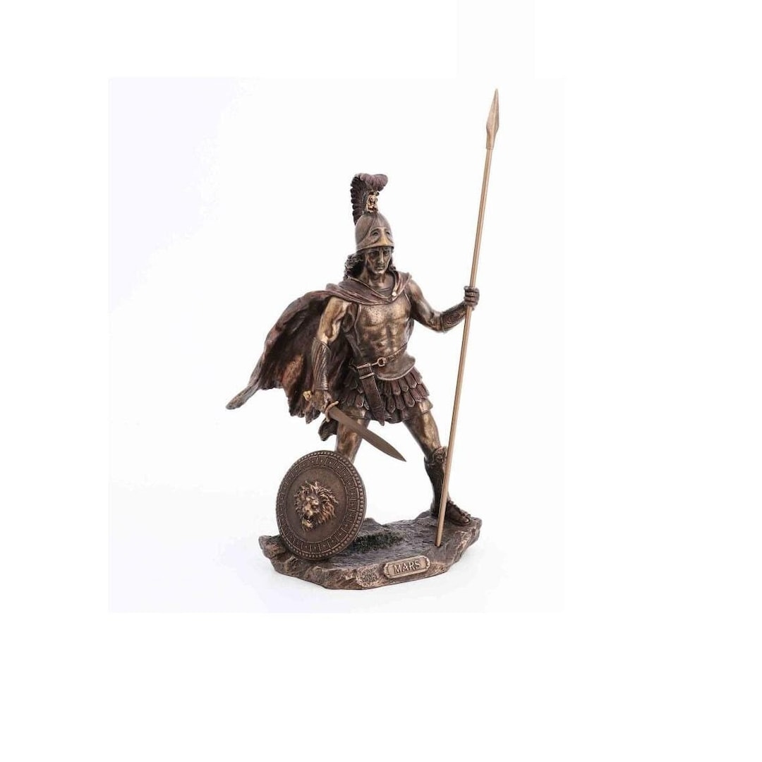 Mars Sculpture - Roman God of War Statue - Ancient Warrior With Spear ...
