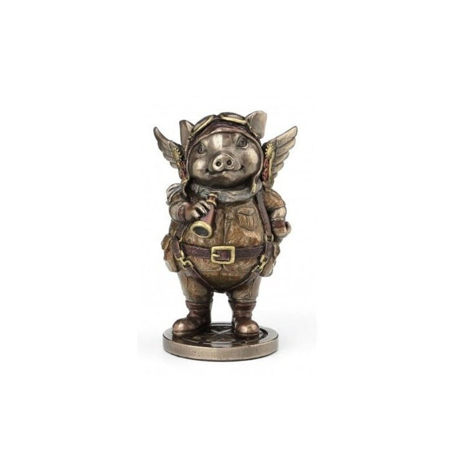 Steampunk Pig Airplane Pilot - Decoration Funny Figurine in Steampunk ...