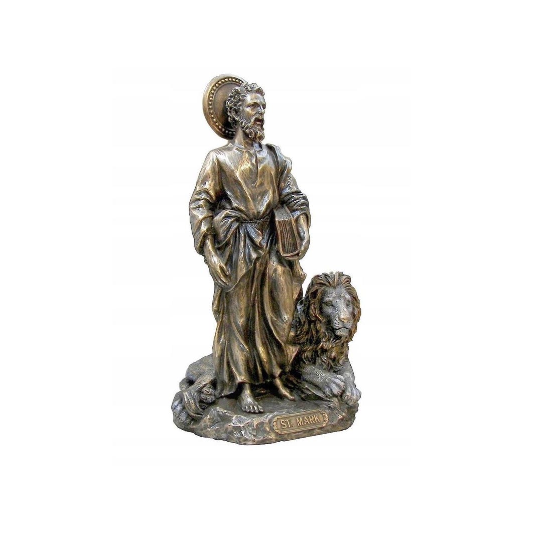 Saint Mark the Apostle With Lion Statue - Christian Home Decor ...