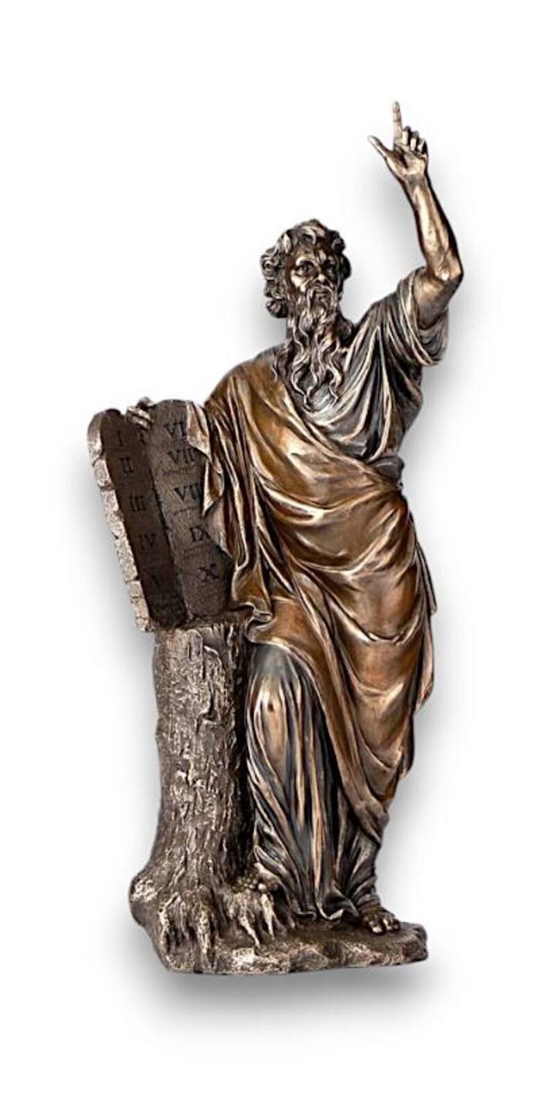 Moses Prophet Statue - Biblical Leader Figurine - Ten Commandments ...
