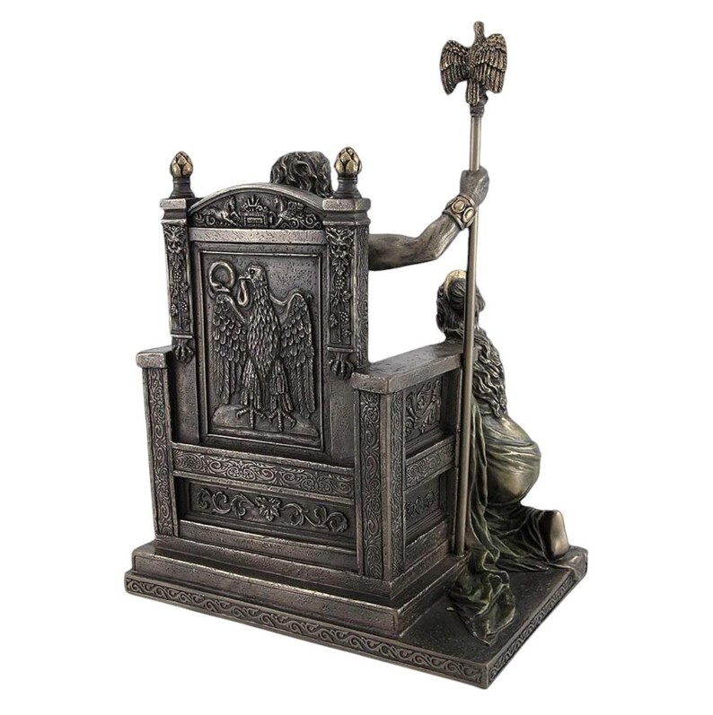 Zeus on Throne With Wife Hera at His Side Sculpture - Zeus Ruler of the ...