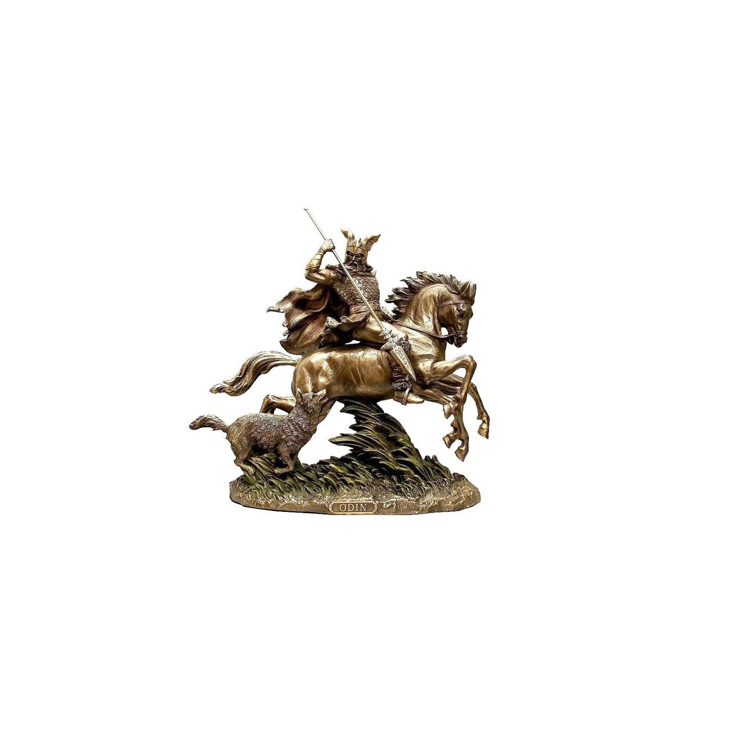 Odin Norse God on an Eight-legged Horse With a Wolf - God of War and ...