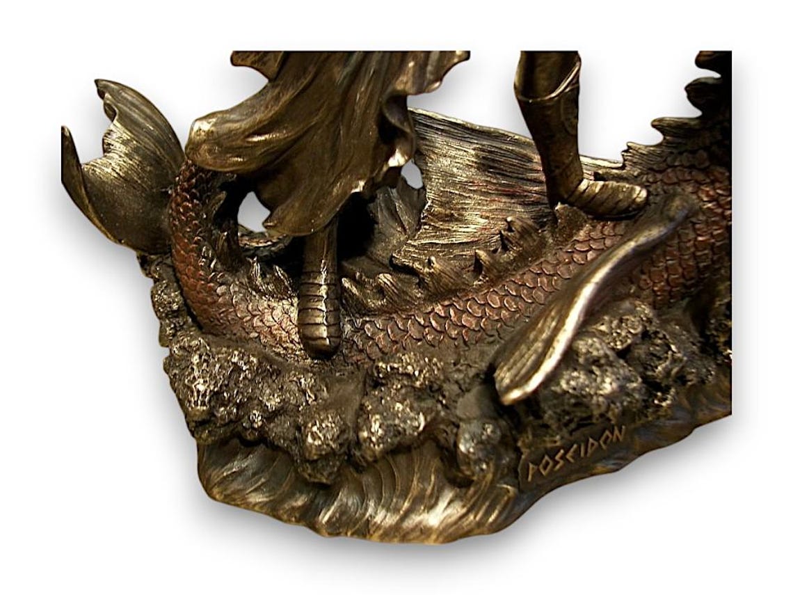 Poseidon Taming Sea Monsters Sculpture - God of the Underwater World ...