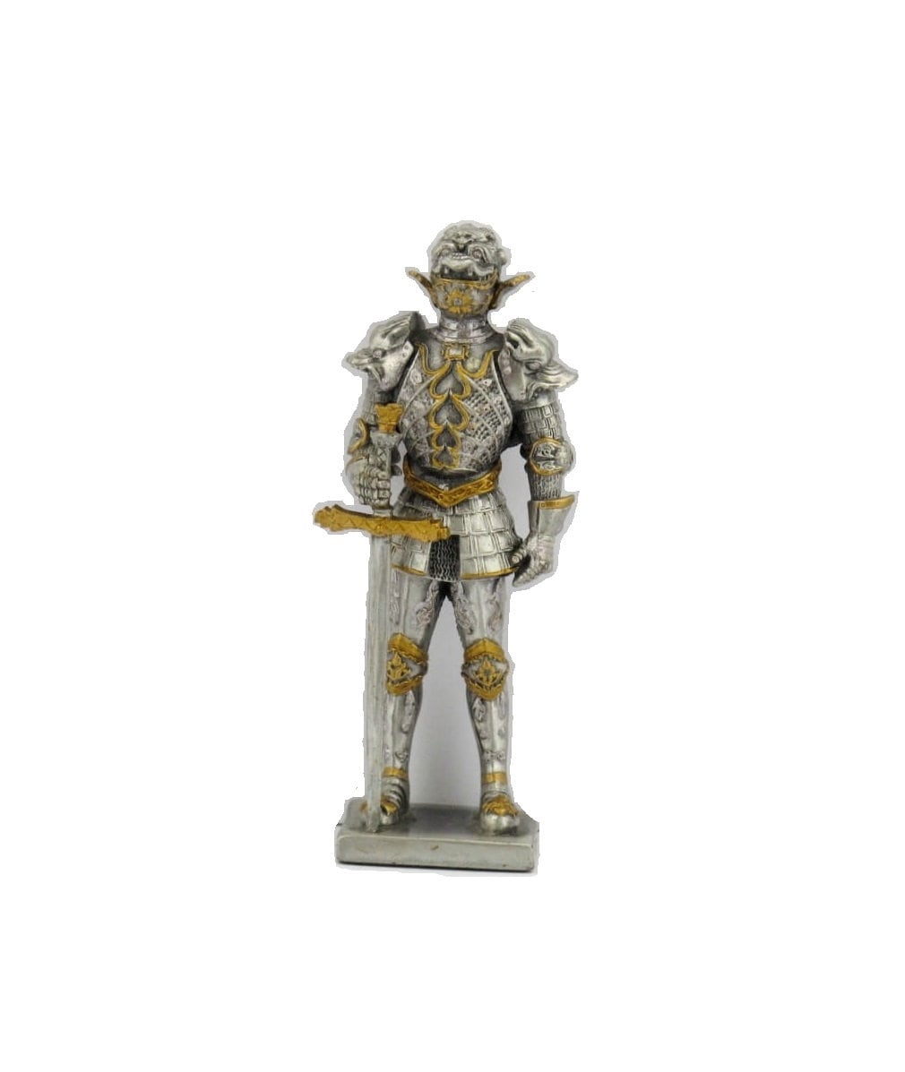 Knight in Dragon Armor With a Sword Statue - Tin Soldier Decor - Knight ...