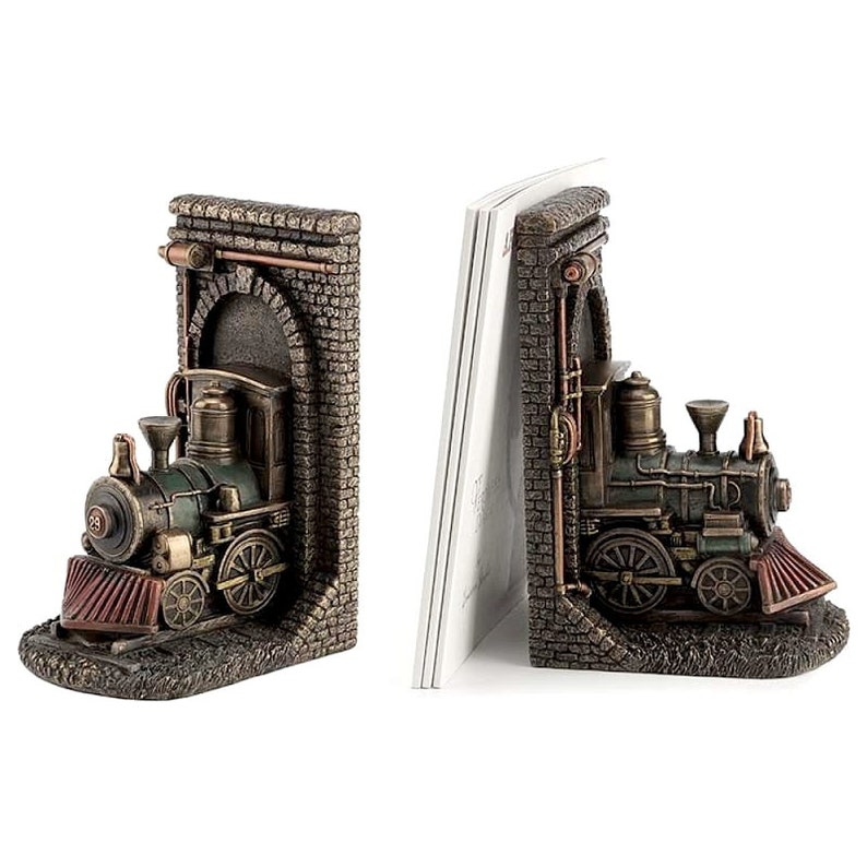 Steam Locomotive Train Bookends Book Holder Vintage Bookend Decor ...