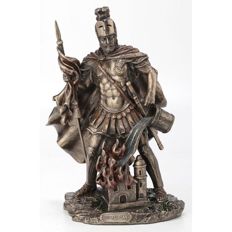 Saint Florian Sculpture - Patron of Firefighters - Inspirational Gift ...
