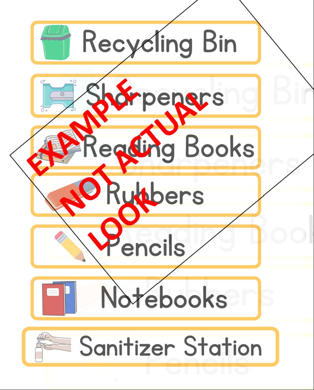 Primary School Classroom Supplies Labels for Trays - Etsy