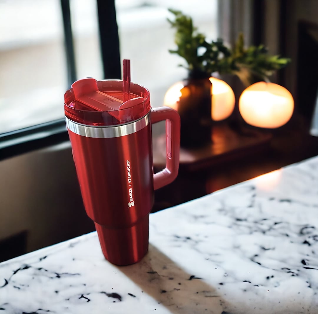 Stanley Starbucks Cup 40oz, Red 40oz Stanley Cup, H2.0 Stanley Tumbler ...
