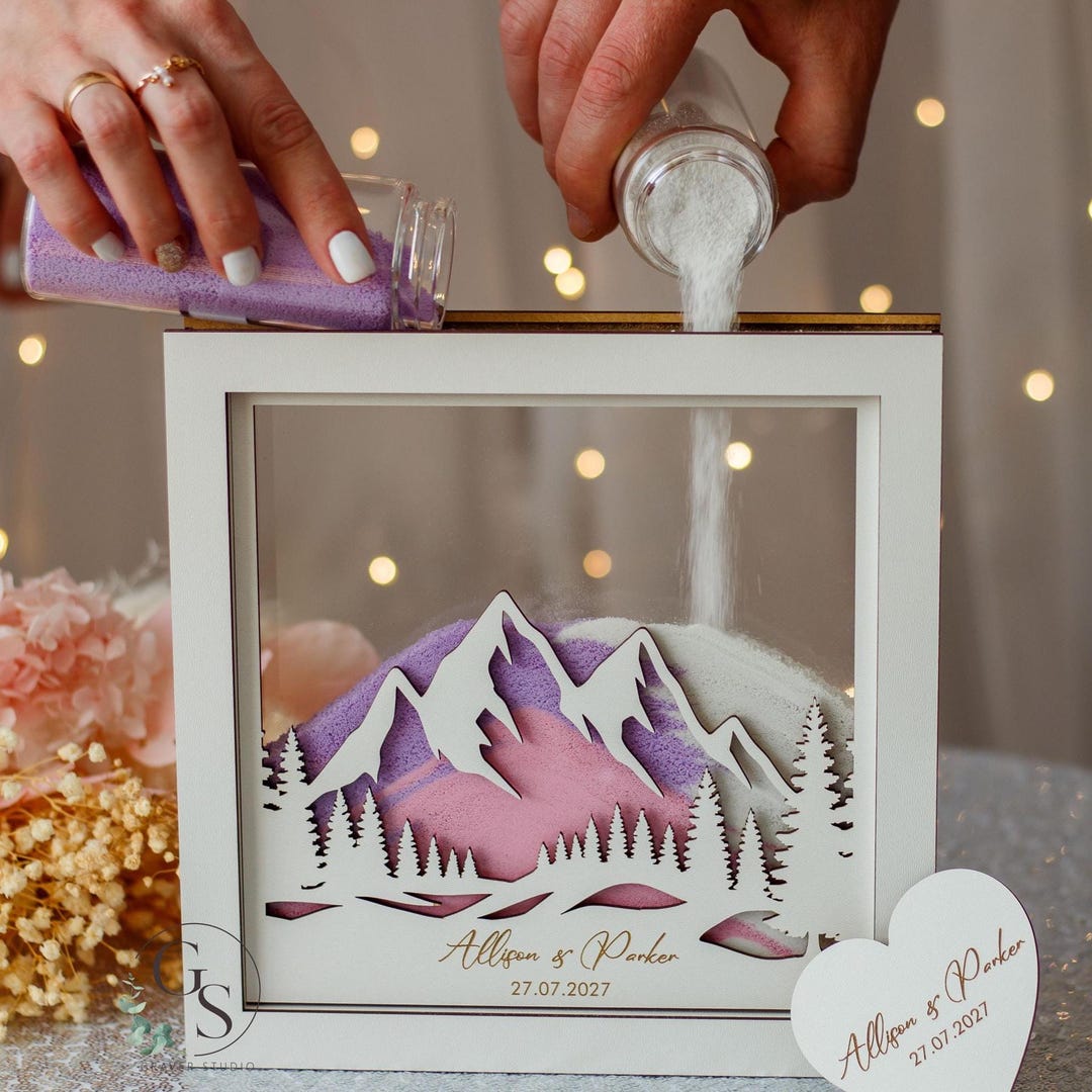 Customizable Blended Family Wedding Sand Ceremony Vase Set With Lid and ...