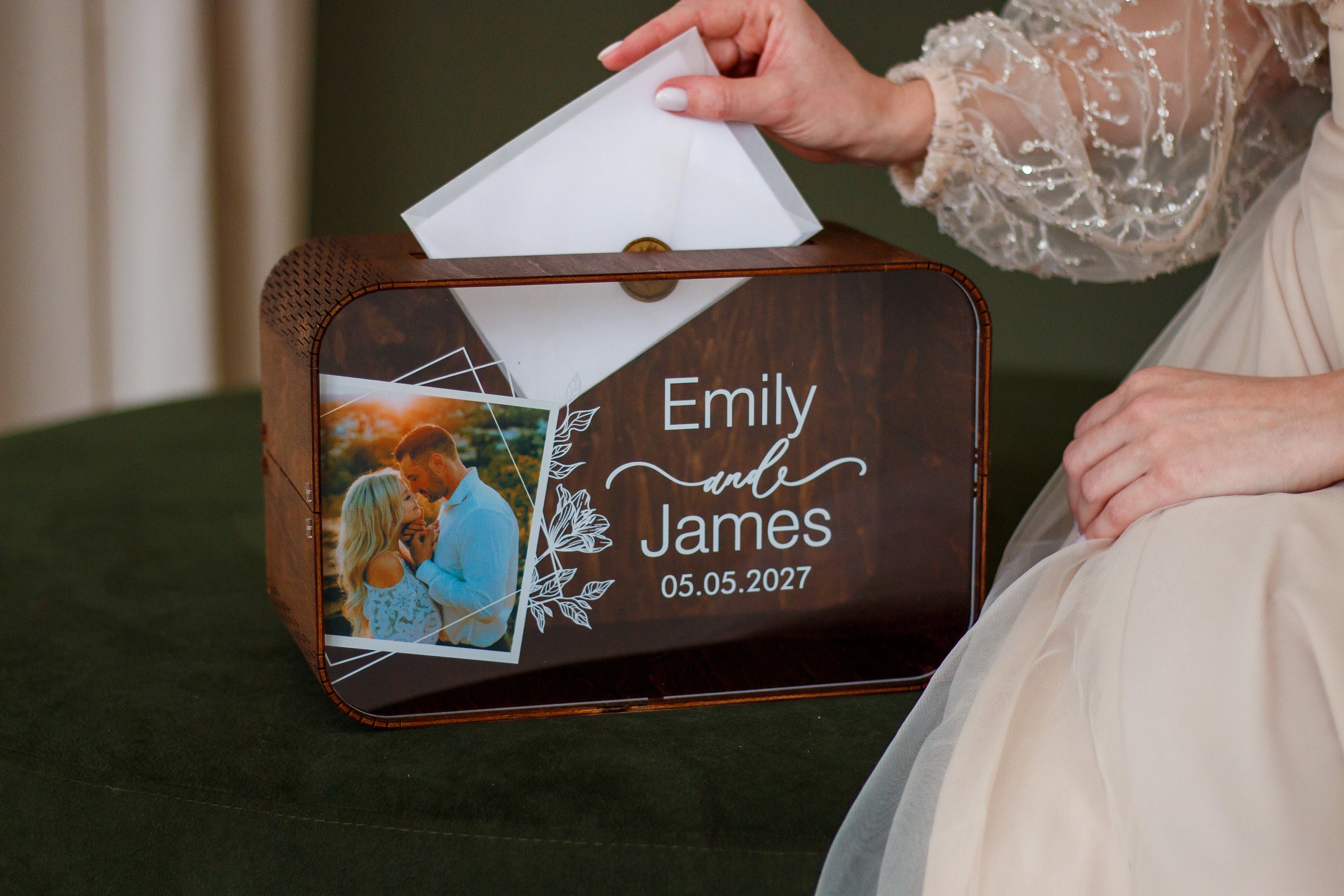 Custom Wedding Card Box With Couple's Photo,card Box for Wedding ...
