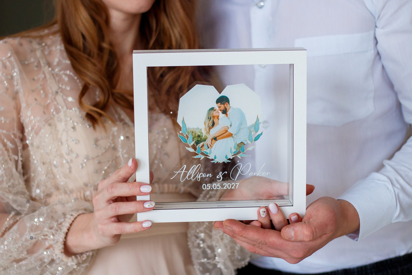 Unity Wedding Sand Ceremony Frame for Picture of Couple, Wood and ...