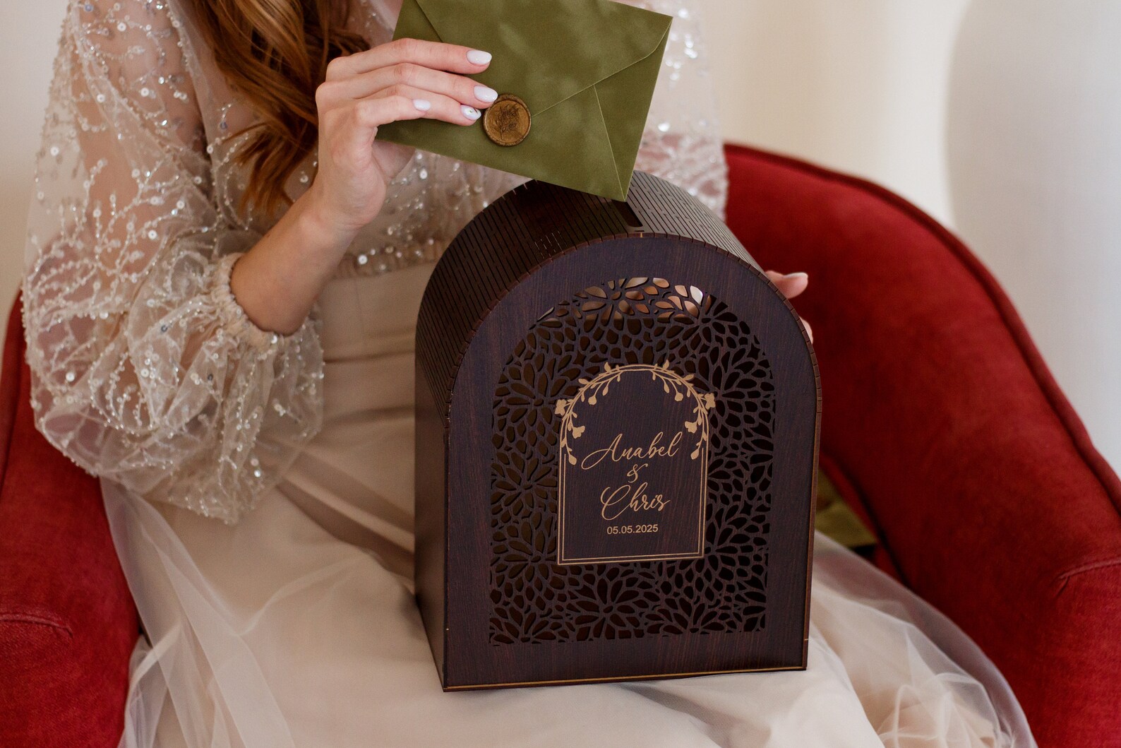 Card Box for Wedding, Personalized Wooden Box for Cards and Gifts ...