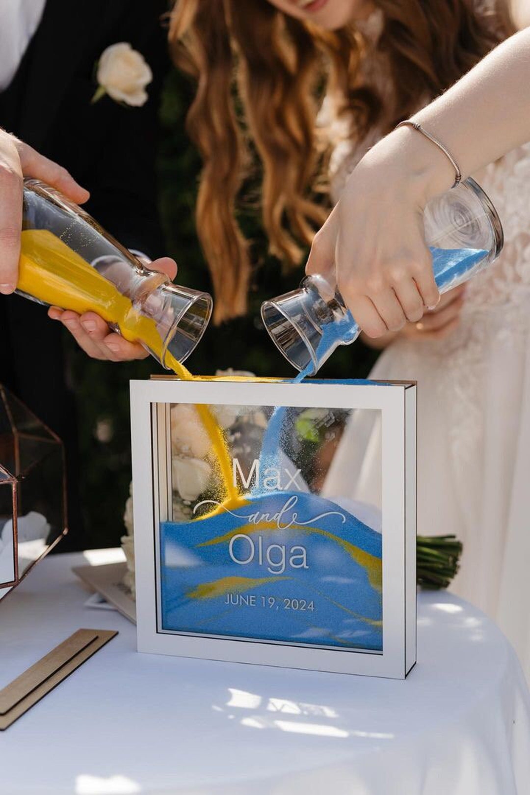 Blended Family Wedding Sand Ceremony Vase Set With Lid, Wood and ...