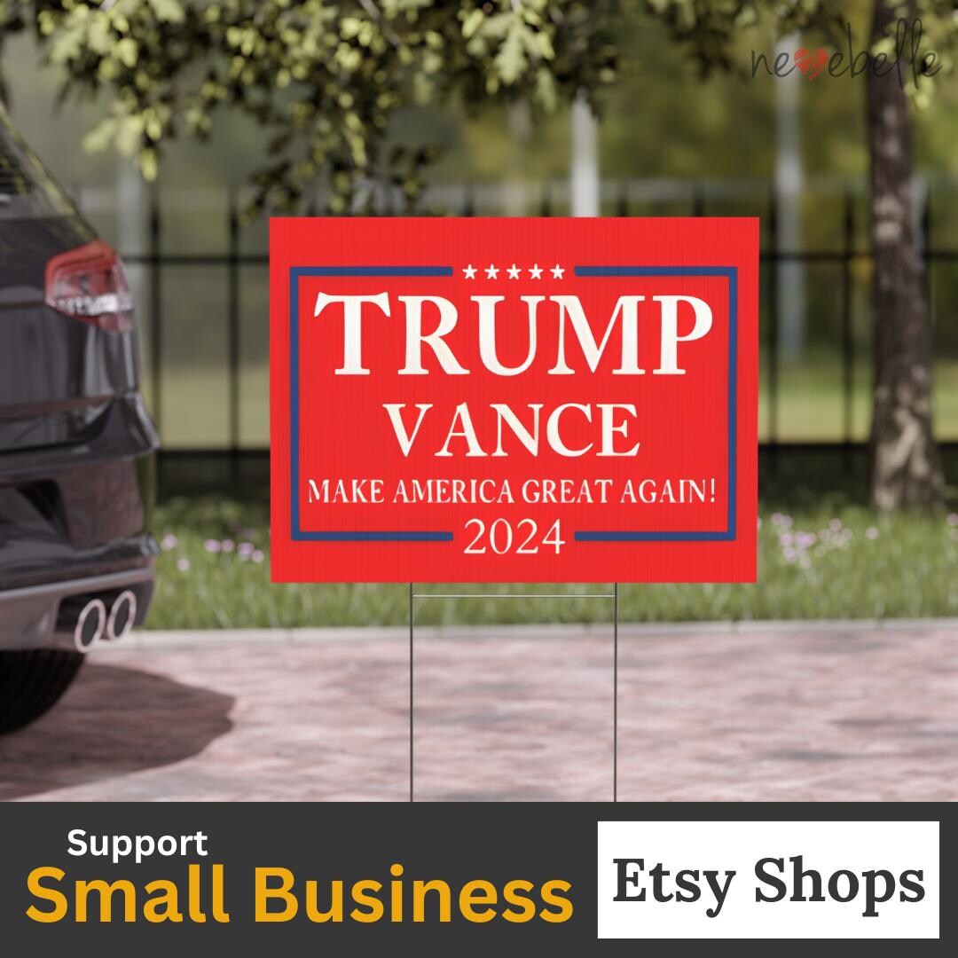 Red Trump Vance MAGA Yard Sign Make America Great Again 2024 Donald ...