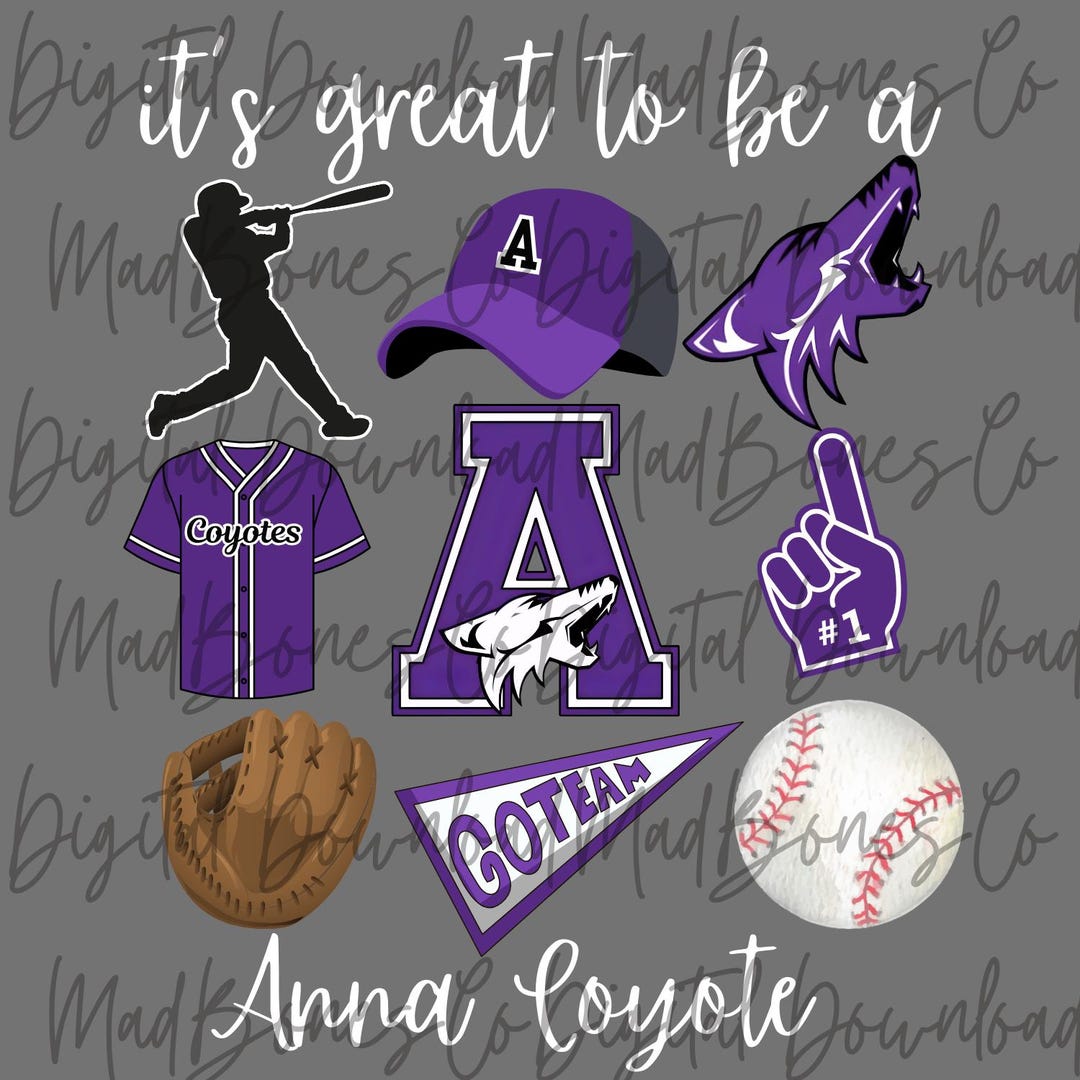 Anna Coyotes Baseball PNG Digital Download, Purple and Black Coyotes ...