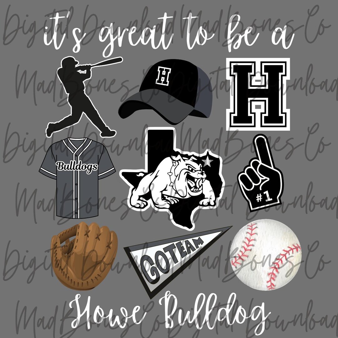 Howe Bulldogs Baseball PNG Digital Download, Black and Grey Bulldogs ...