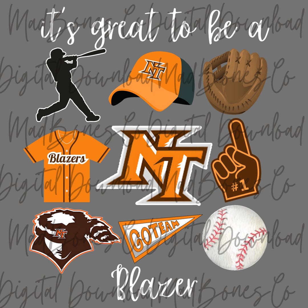 NT Blazers Baseball PNG, Digital Download, Orange and Brown Blazers ...