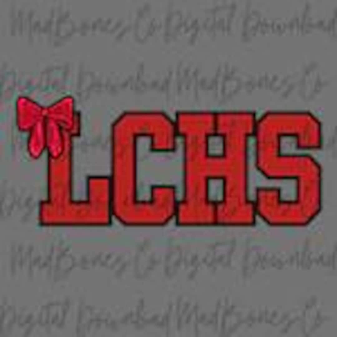 LCHS School Letters With Bow PNG, Red and Black School PNG - Etsy