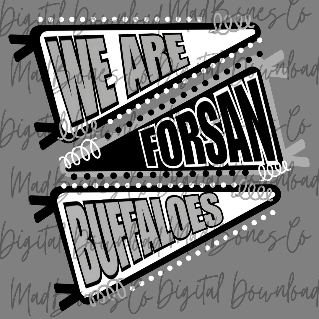 We Are Forsan Buffaloes Pennant Flag PNG, Black and White Buffaloes ...