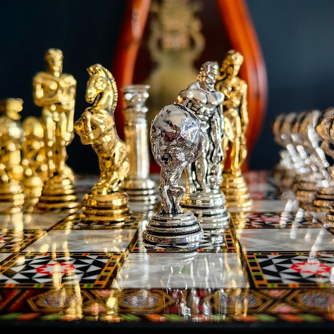Unique Greek Mythology Chess Set With Artistic Atlas Design - Etsy