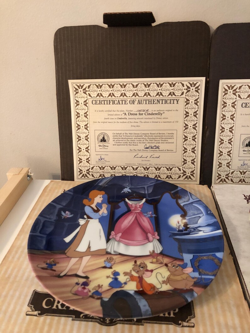 Vintage 1989 Cinderella Collector Plates, Set of 2, Disney, Edwin ...