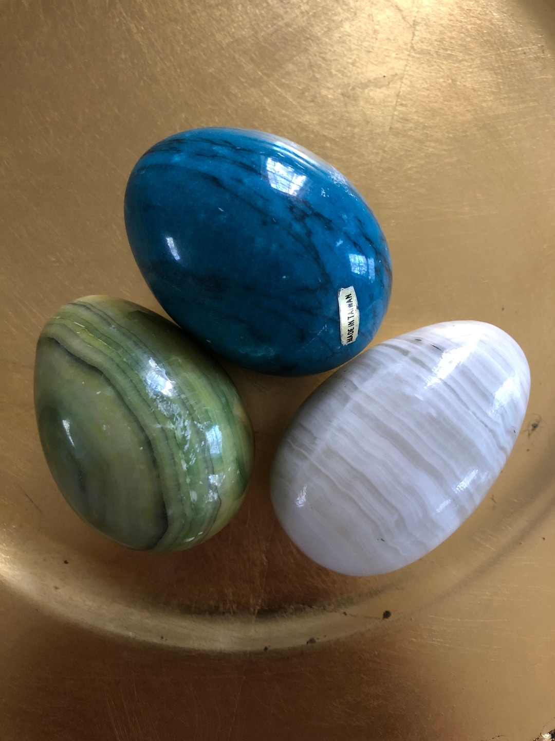 Vintage Polished Natural Stone Eggs - Etsy