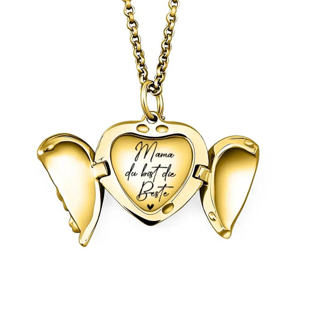 Angel wing locket necklace store