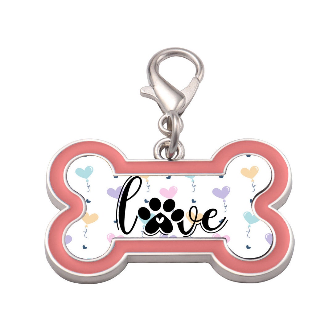 Dog Bone Shape Pet Charm Keychain Stainless Steel, Your Text, Pets Name ...