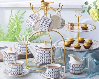 Creative Pastoral Style Ceramic Coffee Set British Afternoon Tea Set European Ceramic Coffee Cup ...