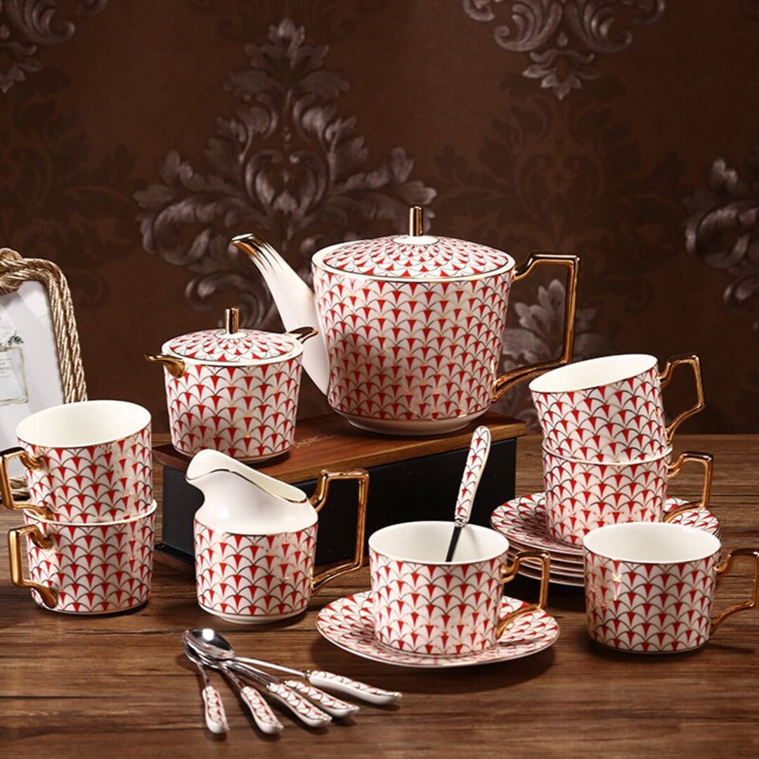 Ceramic Coffee Set Ceramic Coffee Cup and Saucer Creative Color Painted Ceramic Tea Set European ...