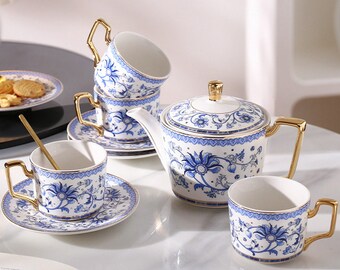Blue and White Tea Sets - Etsy