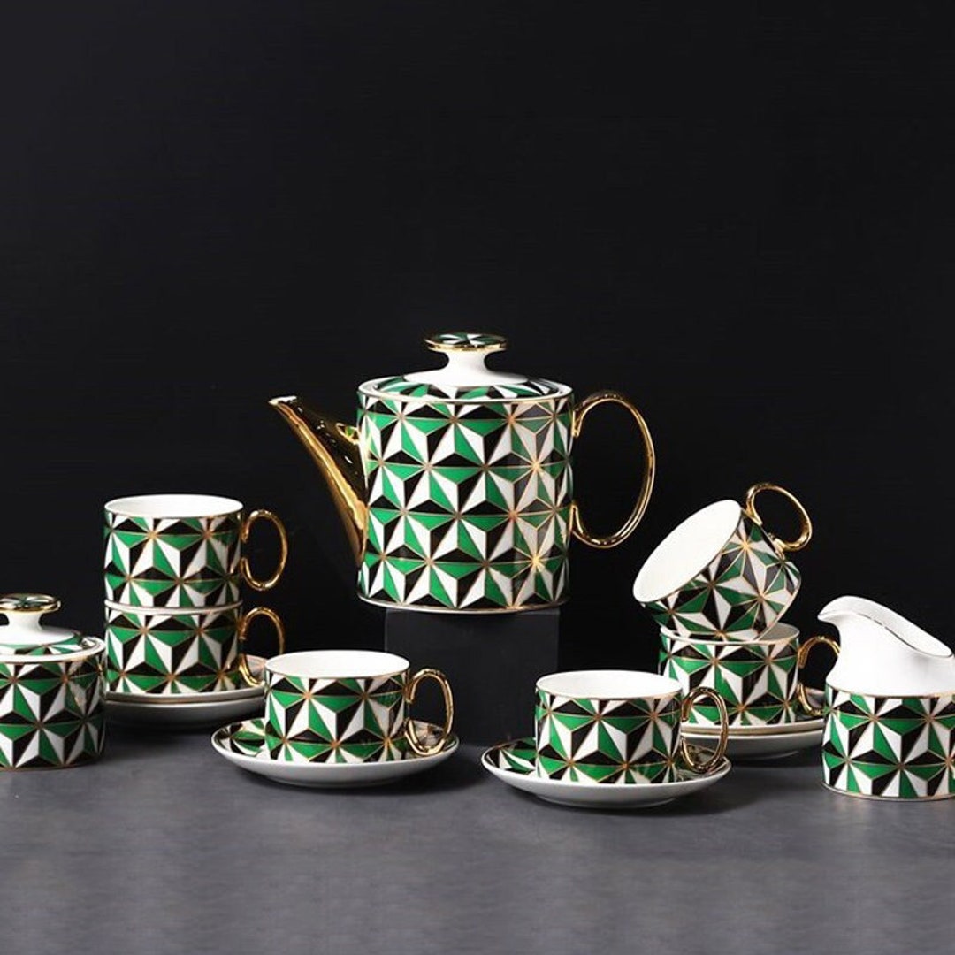 Handmade Ceramic Coffee Set Ceramic Coffee Cup and Saucer Set English Afternoon Tea Set Ceramic ...