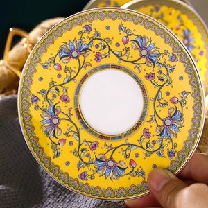 Creative Enamel Yellow Ceramic Coffee Set | Afternoon Tea Set | Ceramic ...