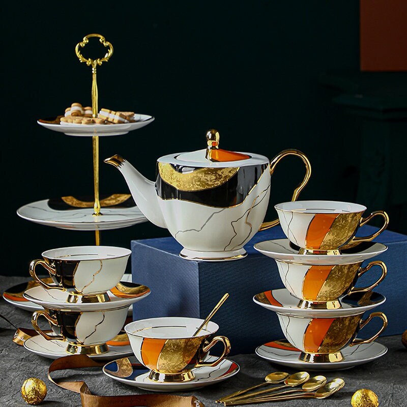 High-looking European Ceramic Coffee Set Ceramic Coffee Cup and Saucer Exquisite Luxury Ceramic ...