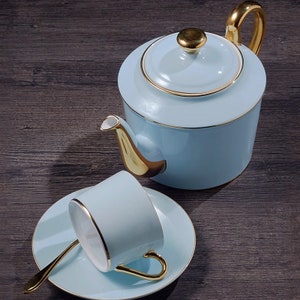 European Ceramic Coffee Set Ceramic Coffee Cup and Saucer Set High-end Gold-rimmed Ceramic Tea ...