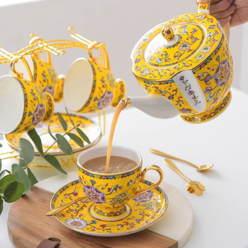 Retro Palace Style Ceramic Coffee Set | Luxury Ceramic Coffee Cup and ...