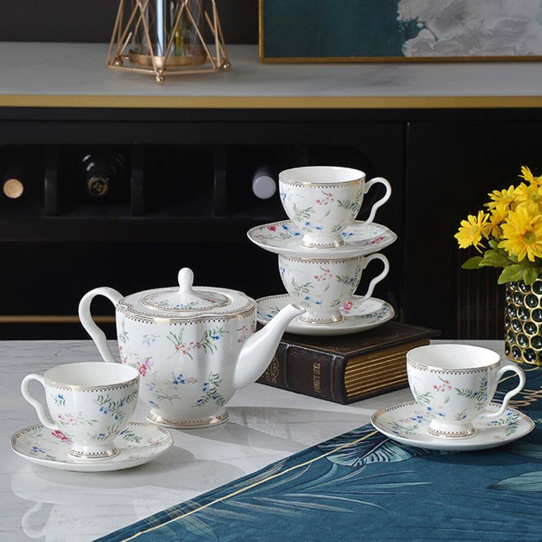 Handmade Ceramic Coffee Set | French Pastoral Style Ceramic Tea Set ...