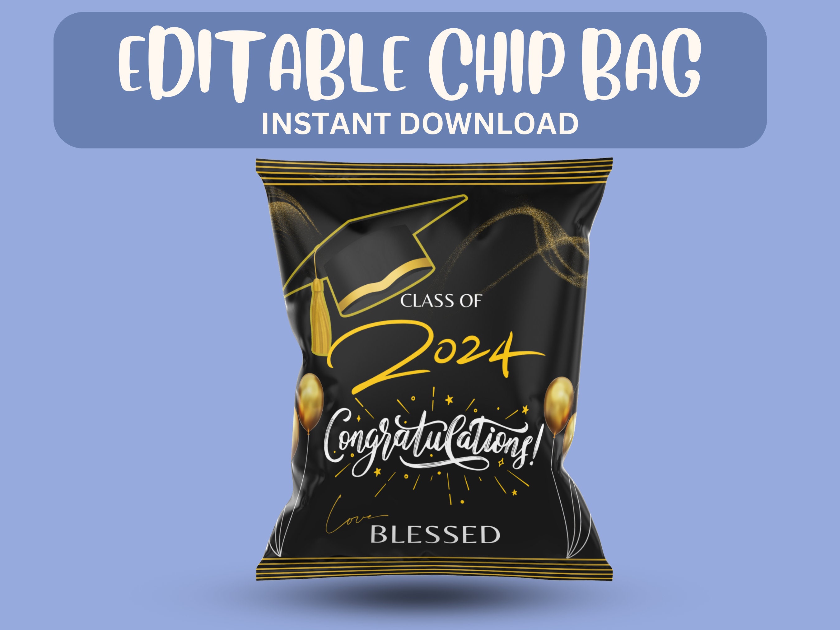 Graduation Chip Bags Editable Chip Bag Graduation Gift Congratulation ...