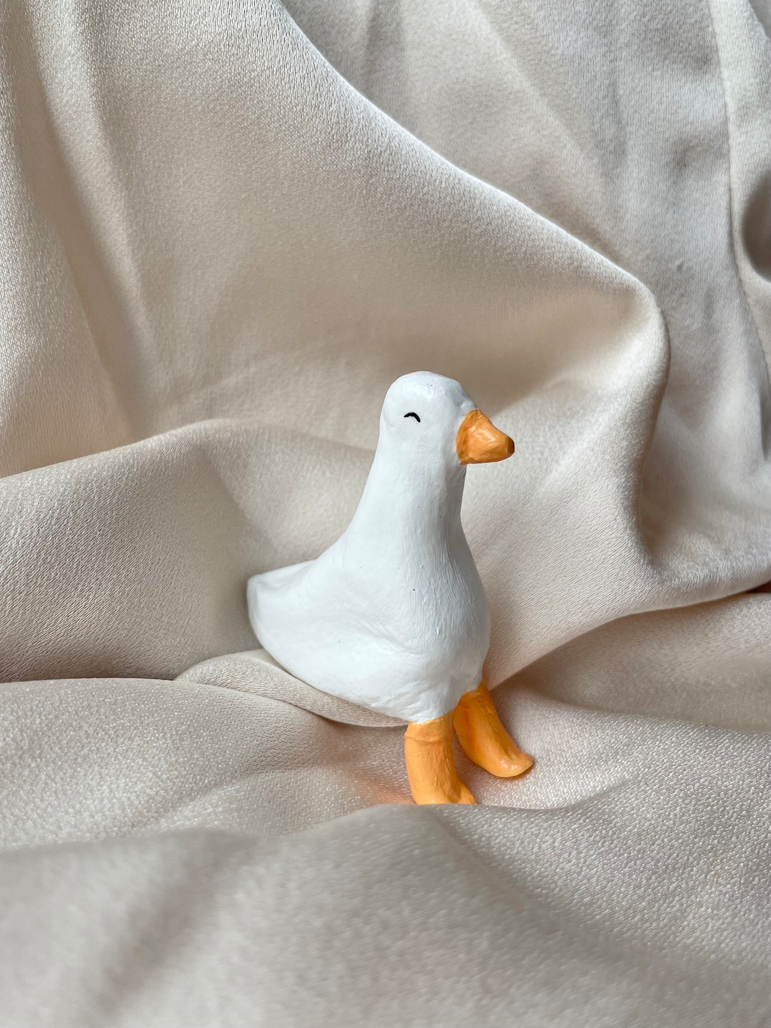 Handmade Clay Goose Worry Buddy Clay Gift Animal Gift Idea Small Clay ...