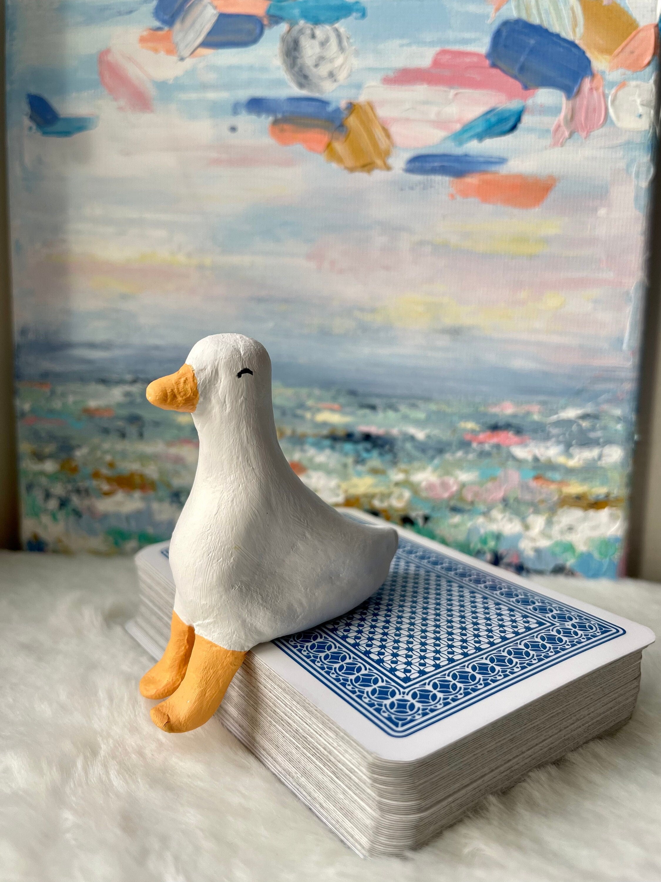 Handmade Clay Goose Worry Buddy Clay Gift Animal Gift Idea Small Clay ...