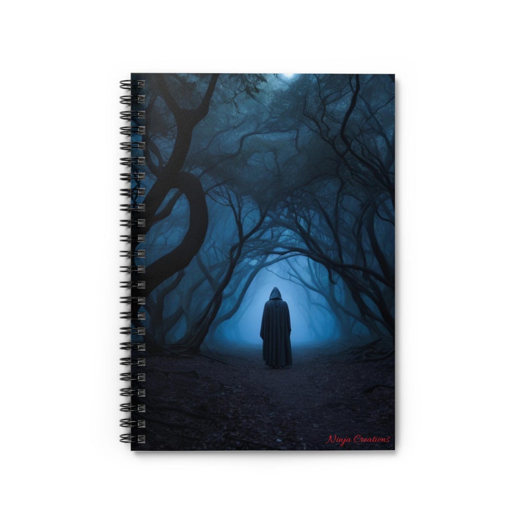 Spiral Notebook Hooded Figure in a Creepy Forest, Journal, Sketchbook ...