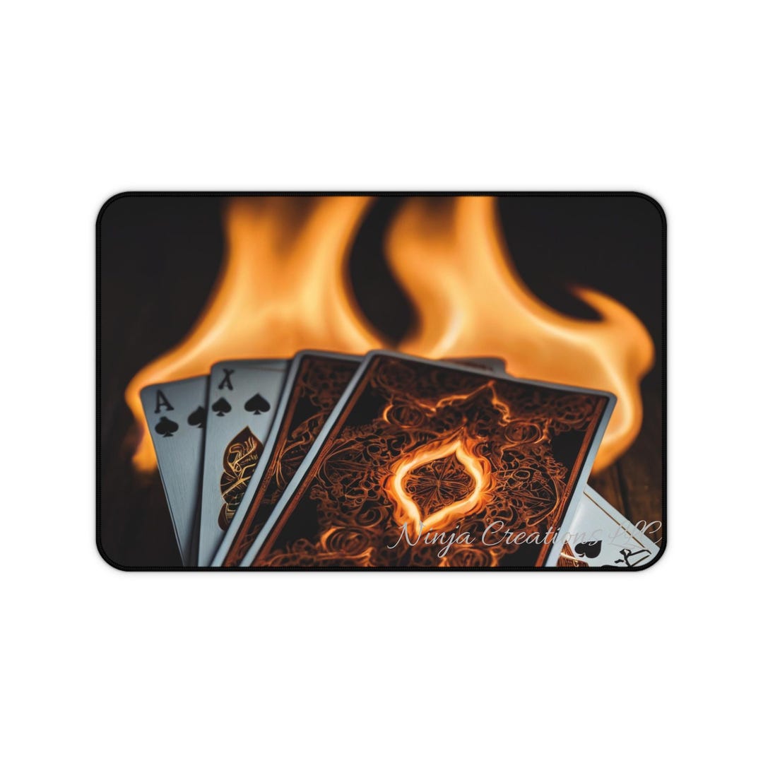 Gamer Desk Mat, Flaming Aces Gaming Mouse Pad, Gamer Desk Accessories ...