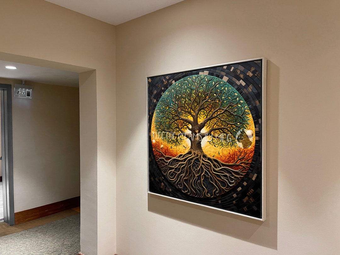 Jackson Pollock Action Painting Yggdrasil Painting,tree of Life Mandala ...