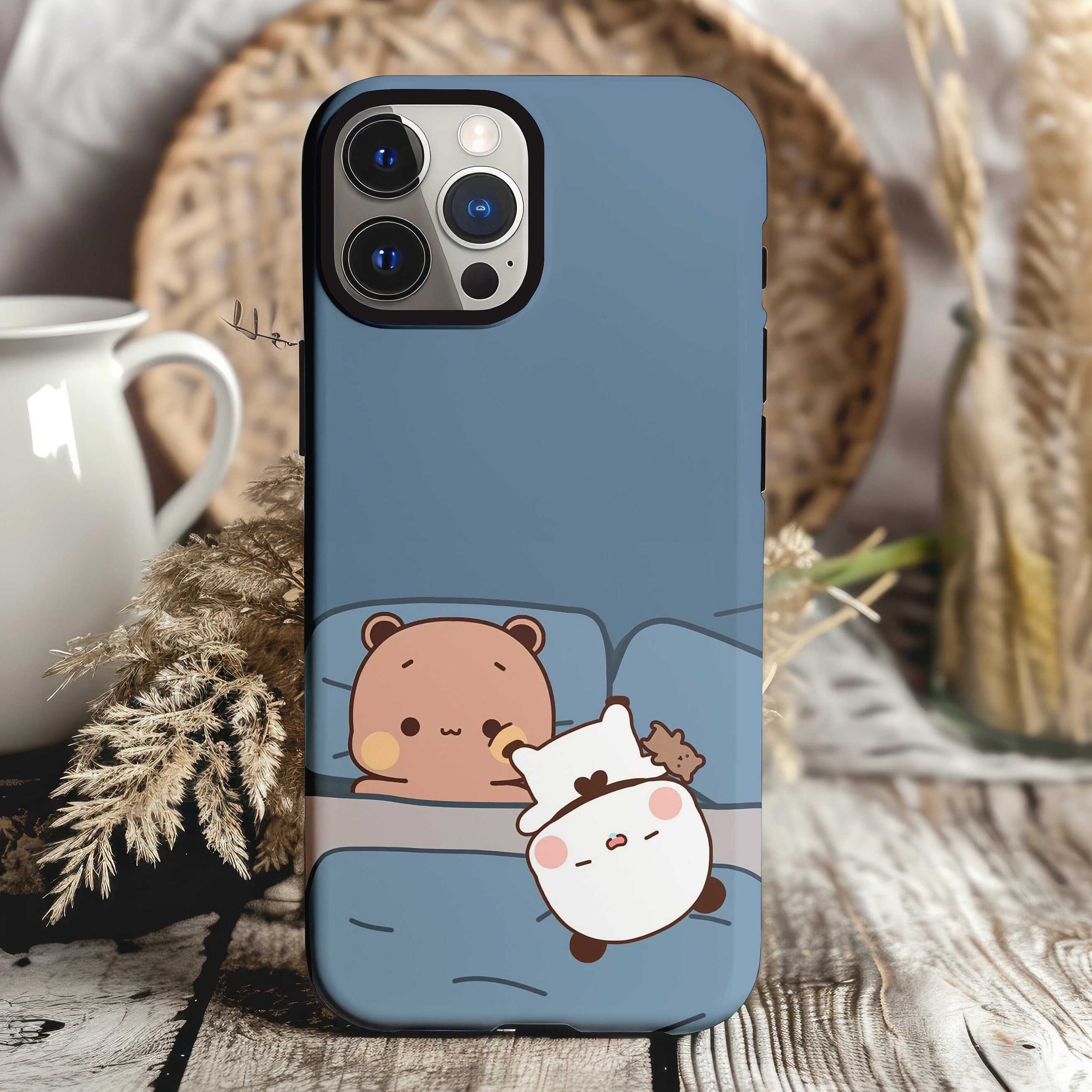 Bubu Dudu Phone Case Funny Cute Bear Panda Sleeping Cover for iPhone 15 ...