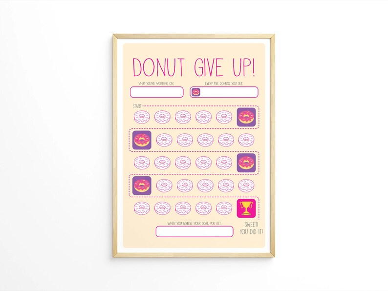 Kids Reward Chart / Donut Themed Goal Chart / Printable Sticker Chart ...