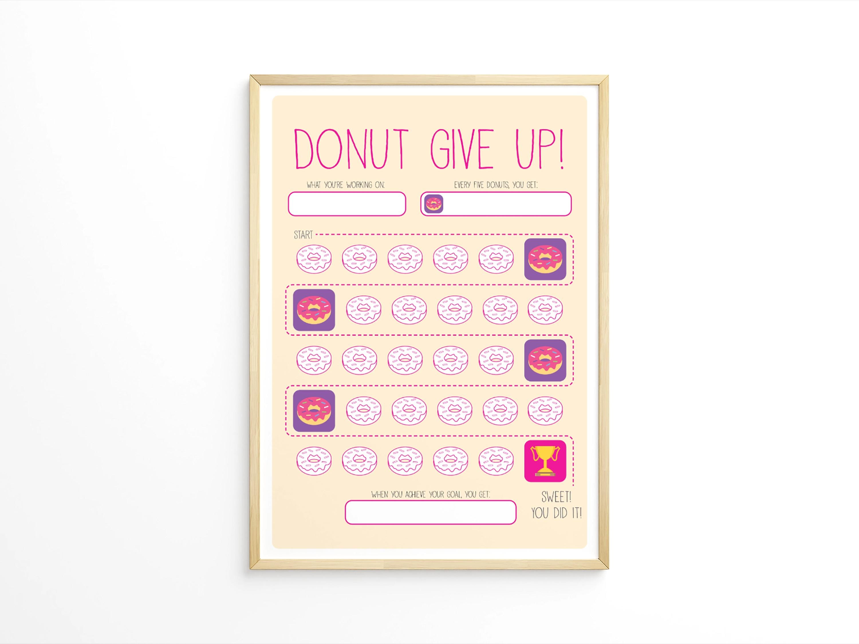 Kids Reward Chart / Donut Themed Goal Chart / Printable Sticker Chart ...