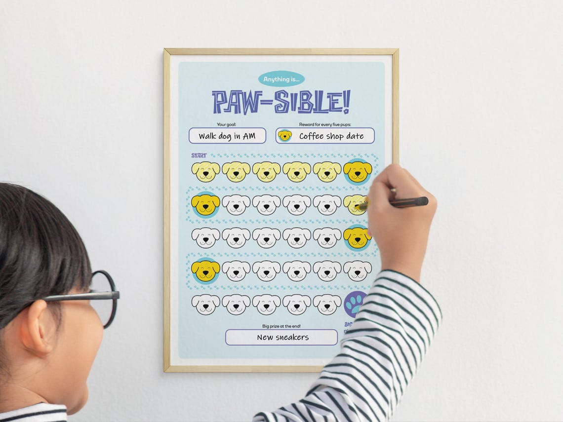 Dog Reward Chart Printable | Kids Pet Chore Chart | Positive ...