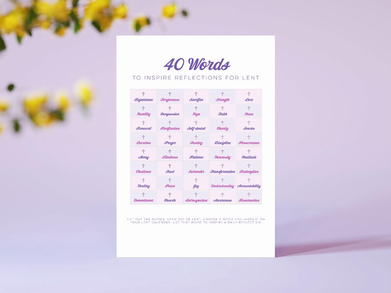 2026 Lenten Calendar Printable | 40 Lent Reflection Prompts | Catholic ...