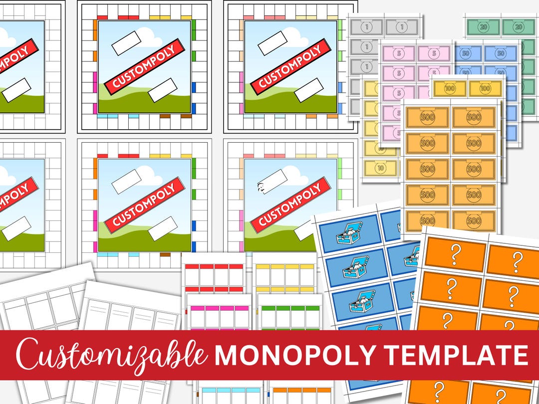 Custom Monopoly Canva Editable Template, Custom Monopoly Game ...