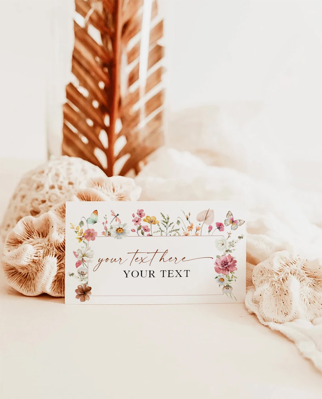 Editable Wildflower Food Labels Miss Onederful Food Tent Place Card ...